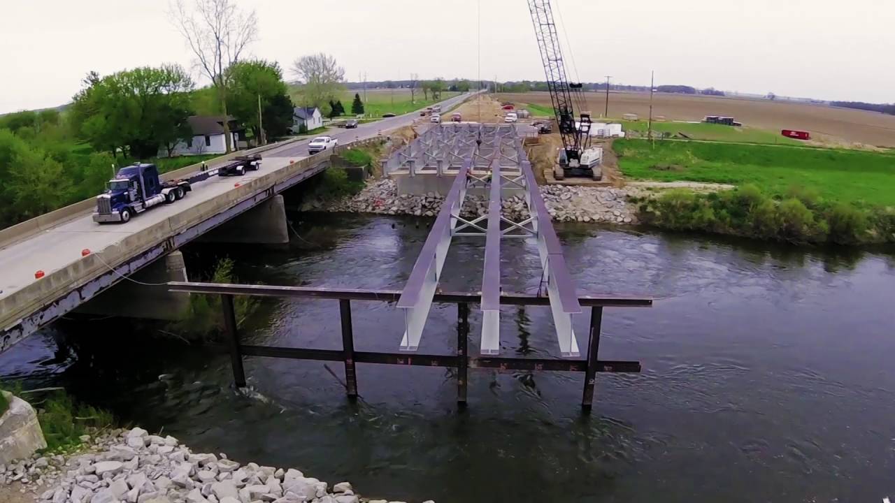 Saginaw County, MI: M-13's New Bridge Beam (Timelapse ...